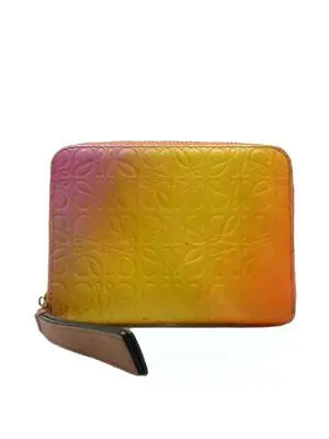 Loewe 2000-2026 Anagram Gradient Embossed Leather Zippy Coin Pouch - Orange