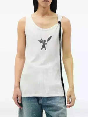 ANN DEMEULEMEESTER Angel-print Rib-knit Vest