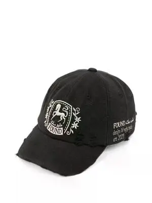 FOUND Distressed-effect Embroidered Baseball Cap - Black