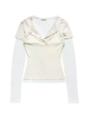 Acne Studios Bow-detail Layered T-shirt - White