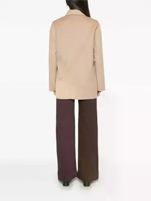 Valentino Garavani Cashmere Coat With Logo Detail - Neutrals