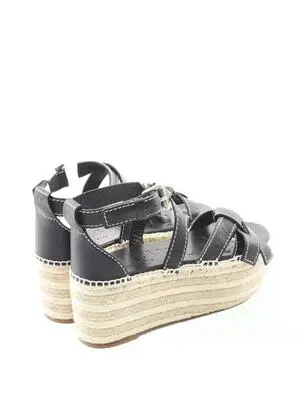 Loewe Leather Wedge Platform Espadrille Sandals