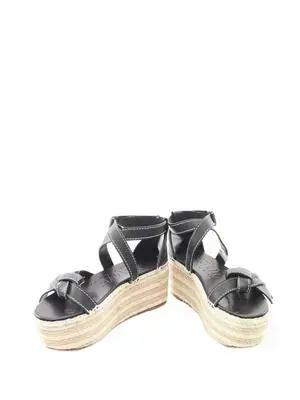Loewe Leather Wedge Platform Espadrille Sandals