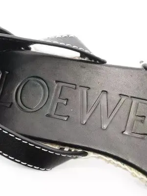 Loewe Leather Wedge Platform Espadrille Sandals