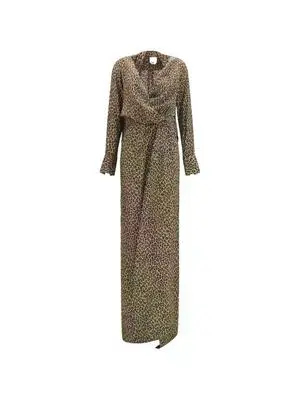 SA SU PHI Leopard-print Maxi Dress - Brown
