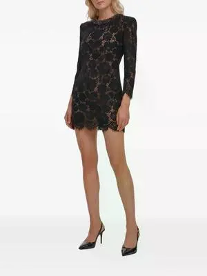 SELF-PORTRAIT Lace Long-sleeve Mini Dress