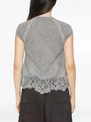 Ermanno Scervino Lace-trim Knitted Top