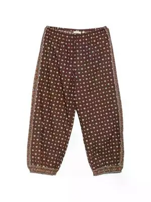 DÔEN Yarrow Tapered Trousers With Shell Print - Brown