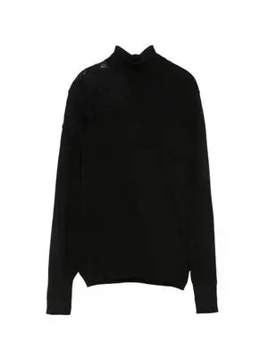 Ermanno Scervino Lace-panel Turtleneck Sweater - Black