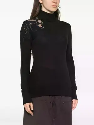 Ermanno Scervino Lace-panel Turtleneck Sweater