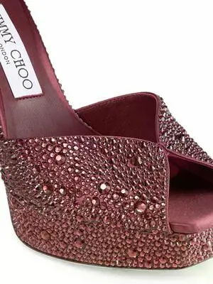 JIMMY CHOO Sacaria Platform Sandals With Dégradé Crystals - Red