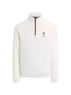 Rlx Ralph Lauren Quarter-zip Logo-embroidered Sweatshirt - White
