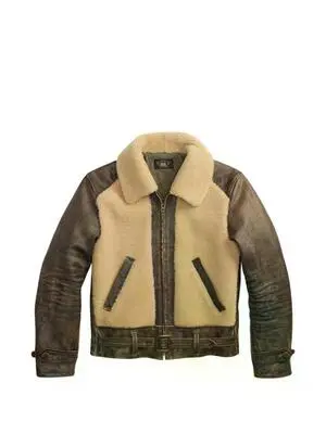 Ralph Lauren Shearling Leather Jacket - Neutrals
