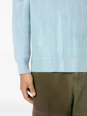 Stone Island Ribbed Soft Organic Cotton Stand Collar Half-zip Jumper