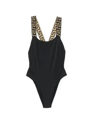 Versace Greca-strap Swimsuit - Black