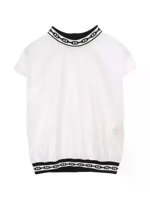 Hermès Cotton Chaîne D'ancre Print High Neck T-shirt - White