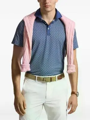 Rlx Ralph Lauren Geometric-print Polo Shirt - Blue