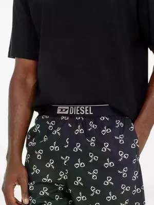 DIESEL® Cotton Pyjama Set With Handcuff Print