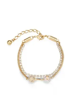 JIMMY CHOO Auri Layered Crystal And -tone Chain Bracelet With Pearl Accent