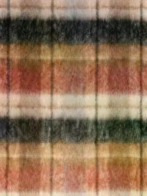 PIQUADRO Check-pattern Fringed Scarf - Red