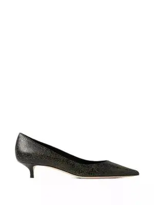 JIMMY CHOO Amelia Cracked Leather Pumps - Black