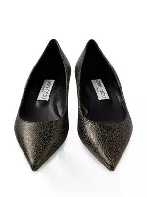 JIMMY CHOO Amelia Cracked Leather Pumps