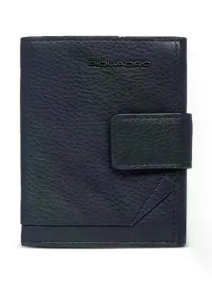 PIQUADRO Grained-leather Bifold Wallet - Blue