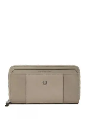 PIQUADRO Logo-plaque Zip-around Wallet - Neutrals