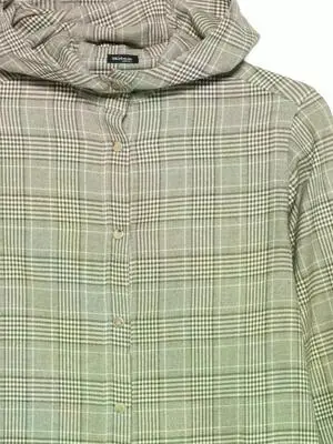 Kiton Check Hooded Shirt - Green