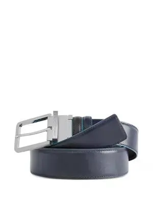 PIQUADRO Logo-engraved Buckle Leather Belt - Blue