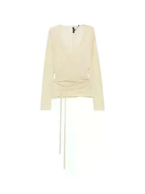 Soeur Luth Wrap-style Blouse - Neutrals