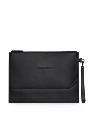 PIQUADRO Logo-plaque Wristlet Clutch Bag - Black