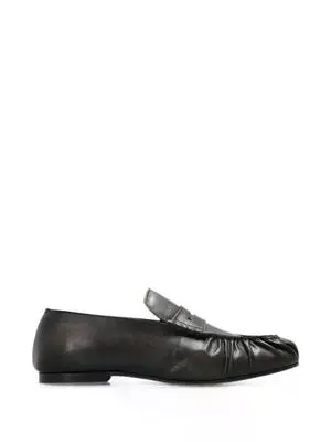 ALOHAS Aven Ruched Leather Loafers - Brown