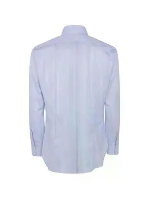 BARBA NAPOLI Striped Cotton Shirt - Blue