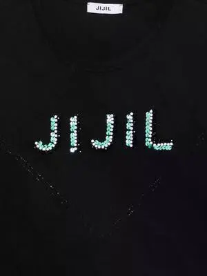 JIJIL Sequin-logo T-shirt
