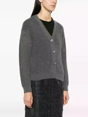 Peserico Sequin Embellished V-neck Cardigan