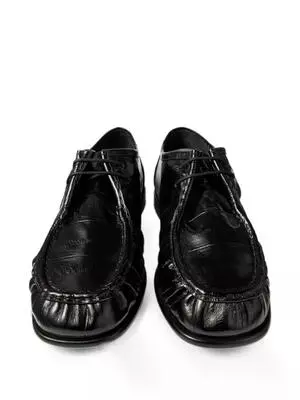 JIMMY CHOO Ember Moccasin With Eel Embossed Leather And Lace-up Fastening