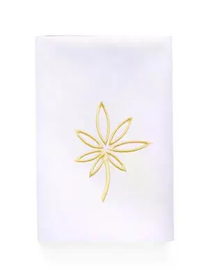 DYVOSHYV Sole Vita Floral-embroidered Table Linen Set - Yellow
