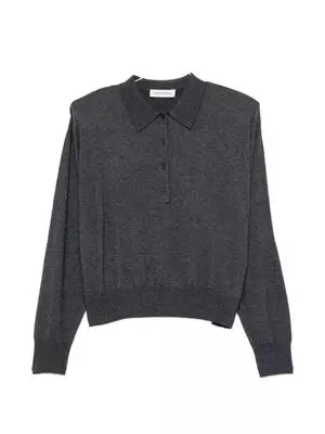 THE FRANKIE SHOP Padded-shoulder Polo Top - Grey