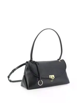 FERRAGAMO Gancini Pebbled-leather Shoulder Bag