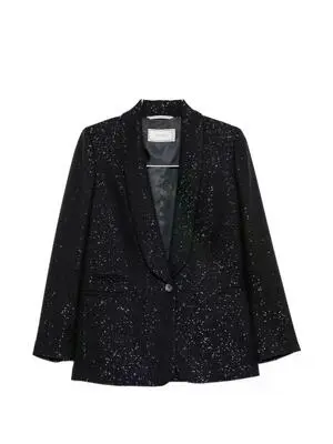 Peserico Sequin-embellished Shawl-lapel Blazer - Black