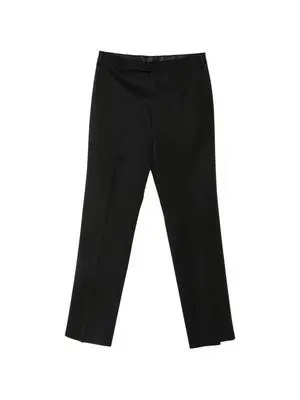LARDINI Pressed-crease Straight-leg Trousers - Black