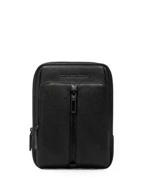 PIQUADRO Grained Leather Backpack - Black