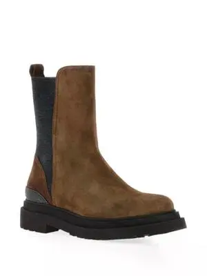Brunello Cucinelli Monili-embellished Suede Ankle Boots