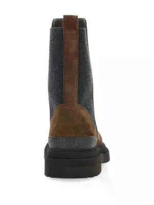 Brunello Cucinelli Monili-embellished Suede Ankle Boots
