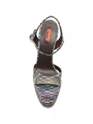 Missoni Zigzag-knit Heeled Sandals - Blue