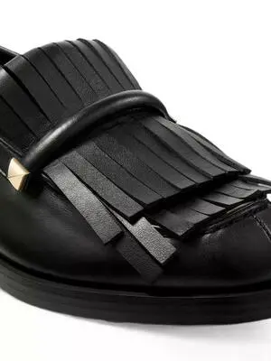 JIMMY CHOO Eska Loafers With Fringe Detailing