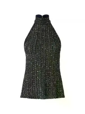 Missoni Sequin-embellished Halterneck Top - Blue