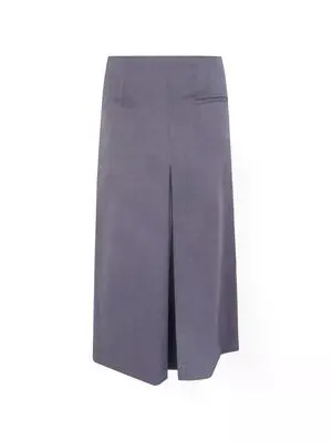 DRHOPE Asymmetric Pleated Midi Skirt - Grey