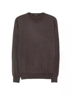 Tagliatore Marley Crew Neck Long Sleeve Sweater - Brown
